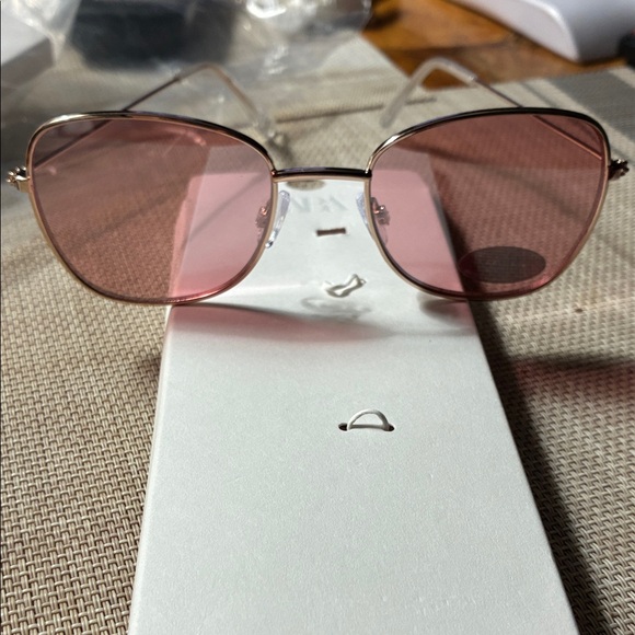 Zara | Accessories | Zara Rosetinted Sunglasses With Gold Frame | Poshmark